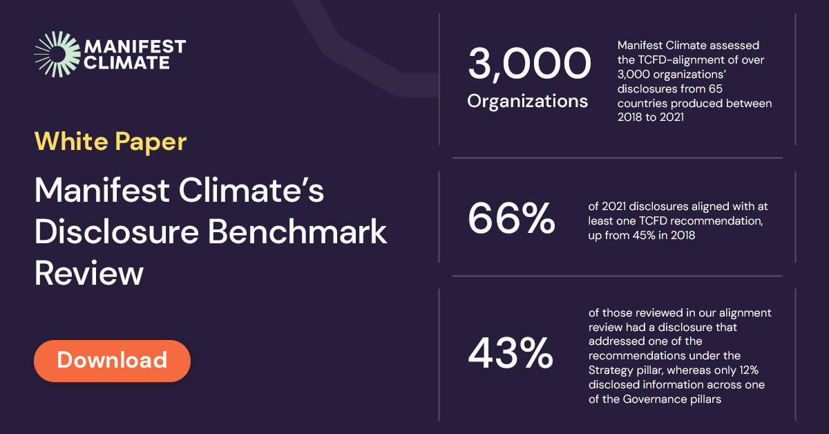 Disclosure Benchmark Review - Manifest Climate