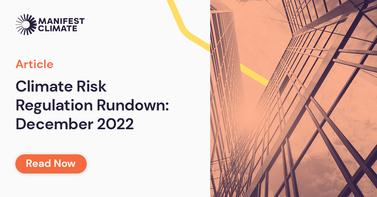 Climate Risk Regulation Rundown: December 2022