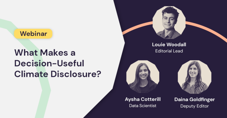 What Makes a Decision-Useful Climate Disclosure? - Manifest Climate